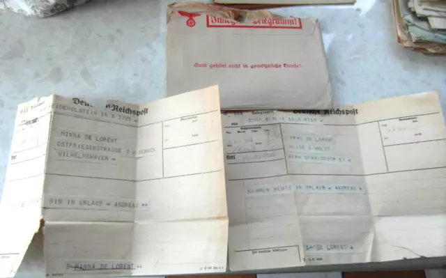 ORIGINAL GERMANY, GERMAN WW2 letters in telegram Feldpost #11 £2.00 ...