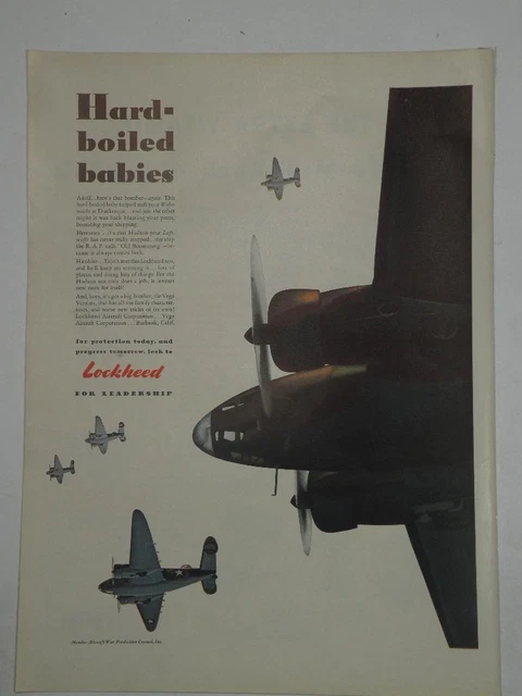 MAGAZINE AD* - 1942 - Lockheed Aircraft - World War II - Hudson £7.58 ...