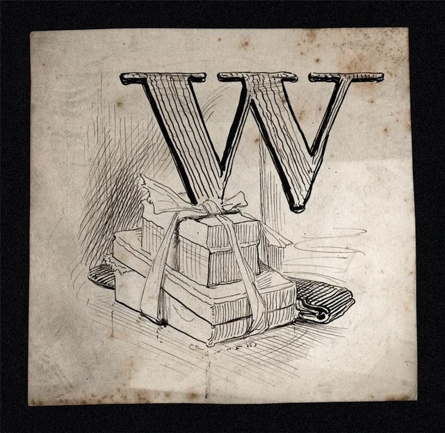 ALFRED BRYAN (1852-1899) Small Pen & Ink Drawing ILLUSTRATION - W ...