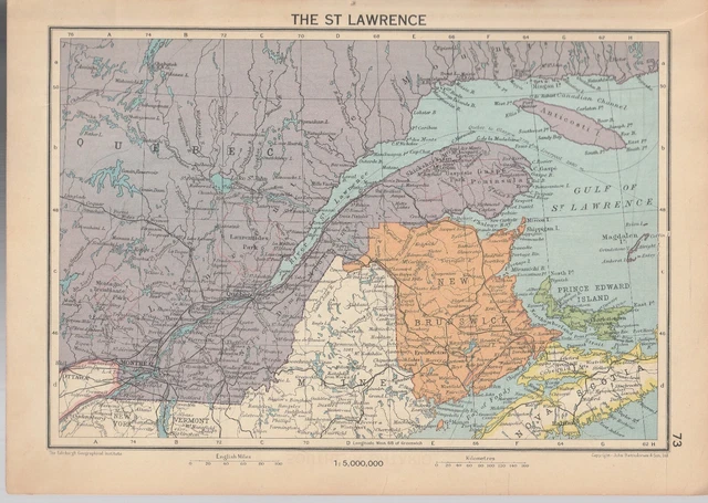COLOUR MAP PBL 1944 ,GEOGRAPHICAL INSTITUTE ,THE ST LAWRENCE $19.00 ...