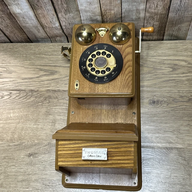 VINTAGE THOMAS EDITION 1927 Wooden Wall Telephone Model PP-9 *no ...