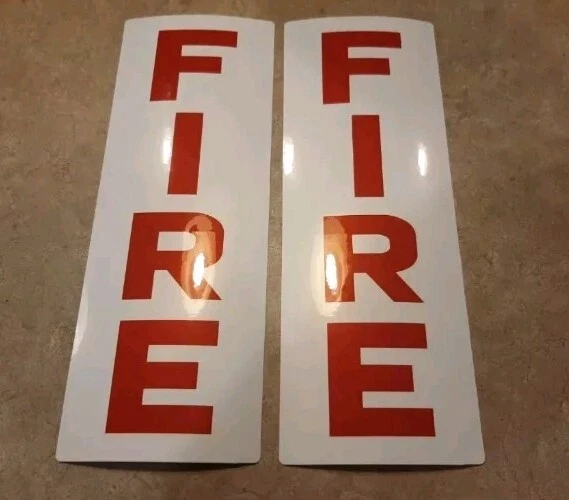 GAMEWELL FIRE ALARM Box “FIRE” Letter Decals White 1950’s 1960’s ...