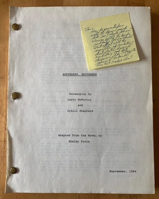 ORIGINAL SCREENPLAY: MEMPHIS [1992] Cybill Shepherd Larry McMurtry ...