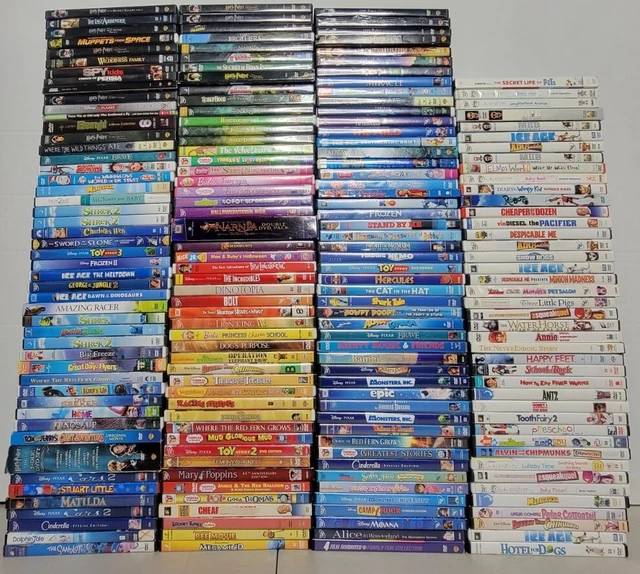 WHOLESALE LOT 100+ DVDs Kids & Family Children's Baby Pixar Disney Barbie Potter $108.84 ...