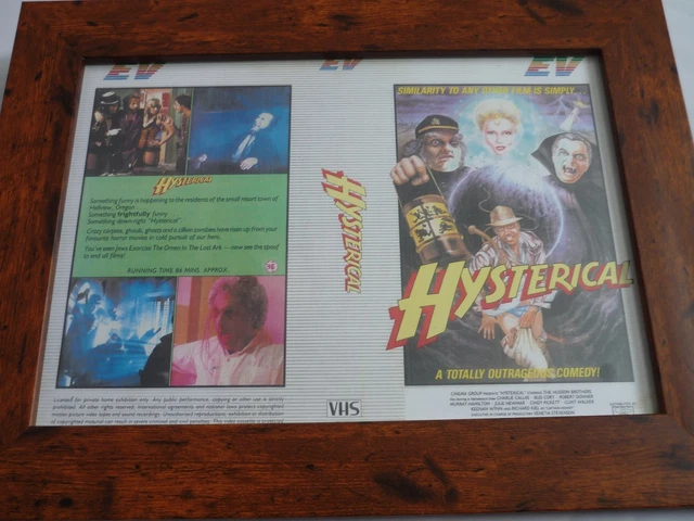 VHS SLEEVE FRAMED covers big box a4 Hysterical ev video hudson brothers ...