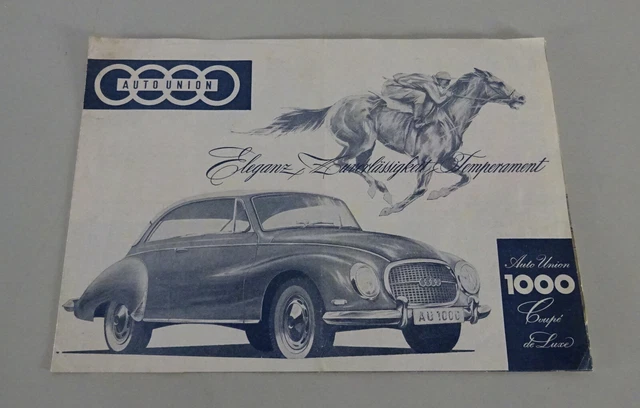 PROSPECTUS / BROCHURE DKW Auto Union 1000 Coupé de Luxe Support 1964 ...