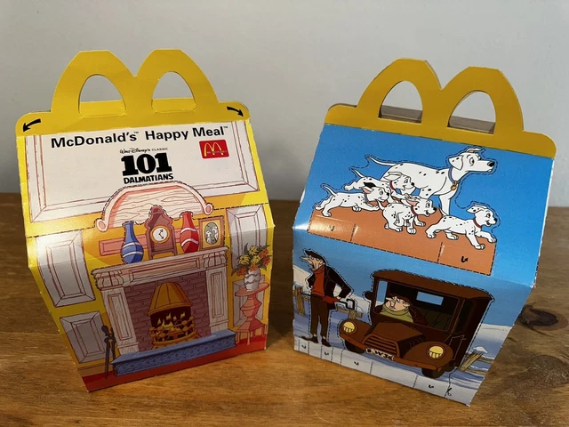 VINTAGE MCDONALD’S HAPPY Meal Cardboard Empty Boxes - Disney 101 ...
