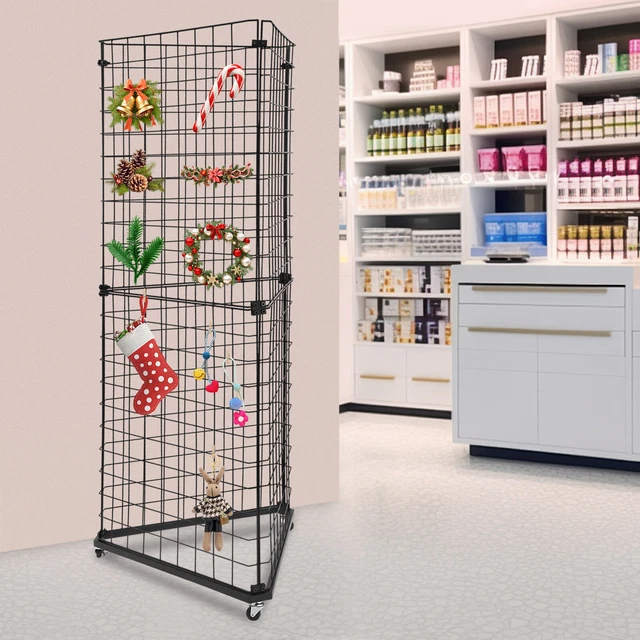 WIRE GRID PANEL Tower, Triangle Display Stand, Wire Grid Display Rack ...