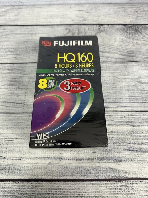 FUJIFILM VHS TAPES HQ 160 EP Mode High Quality Videocassette 8 Hours New 3 Pack £12.47 - PicClick UK
