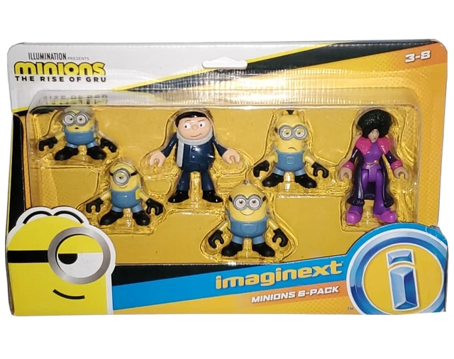 IMAGINEXT L'LES MINIONS 6-PACK Gru & Belle Bas 3 " Figurine Otto Kevin ...