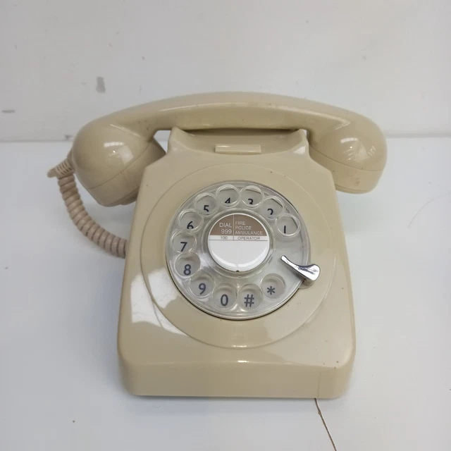 RETRO ROTARY DIAL Home Landline Telephone GPO746 Beige -WRDC £9.99 ...