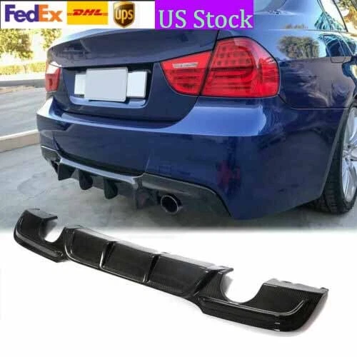 CARBON FIBER REAR Bumper Diffuser Lip Spoiler Fit for BMW E90 M-Sport ...