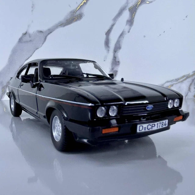 FORD CAPRI BLACK Mk3 1982 By Bburago 1:24 Scale Diecast Model Car Black ...