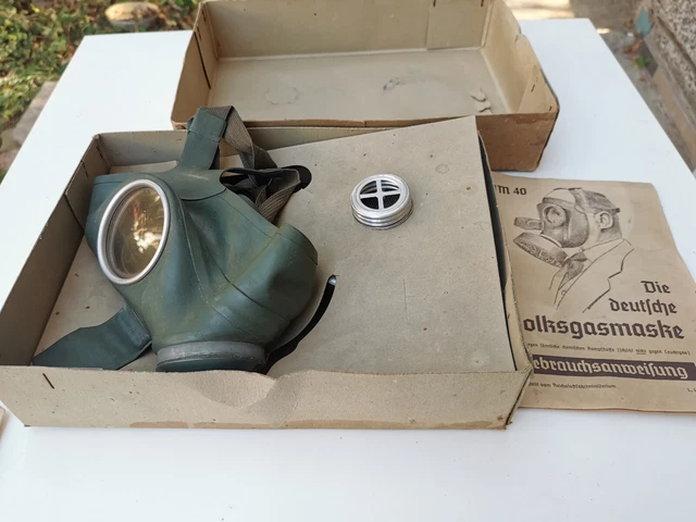 OLD GERMAN WEHRMACHT Military Gas Volks Mask Luftschutzgesetz Ww2 New ...