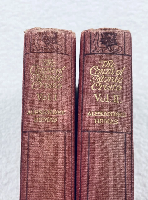 VINTAGE THE COUNT OF MONTE CRISTO by Alexandre Dumas 2 Volumes ~ Nelson ...