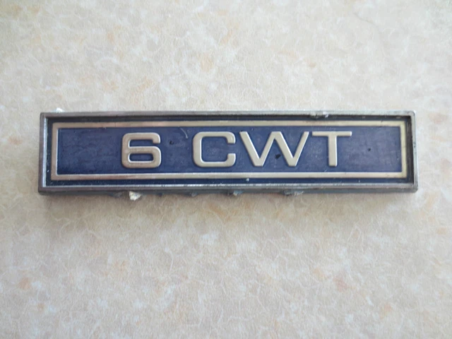 VINTAGE 1960S FORD Cortina Mark 1 van 6 cwt badge $15.00 - PicClick AU