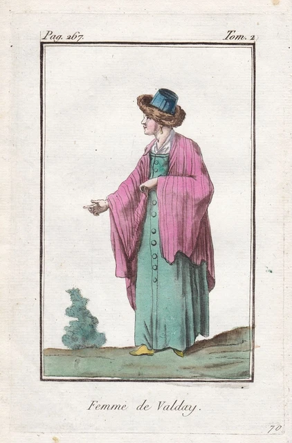WALDAI VALDAY RUSSIE Costume Gravure sur Cuivre Engraving Costume 1780 ...