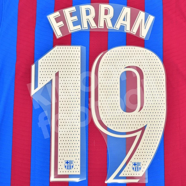 ORIGINAL PLAYER ISSUE 2021-22 Barcelona Home Name Number Set #19 FERRAN ...
