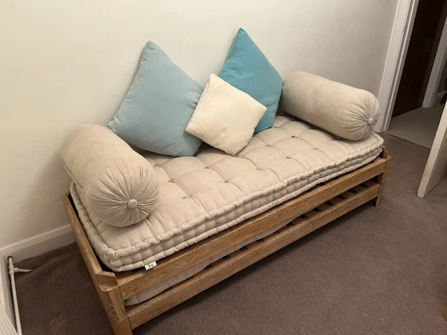 LOAF TWO PACK Weathered/Limed Oak Stackable Sofa Day Bed - Hand Tuffed ...