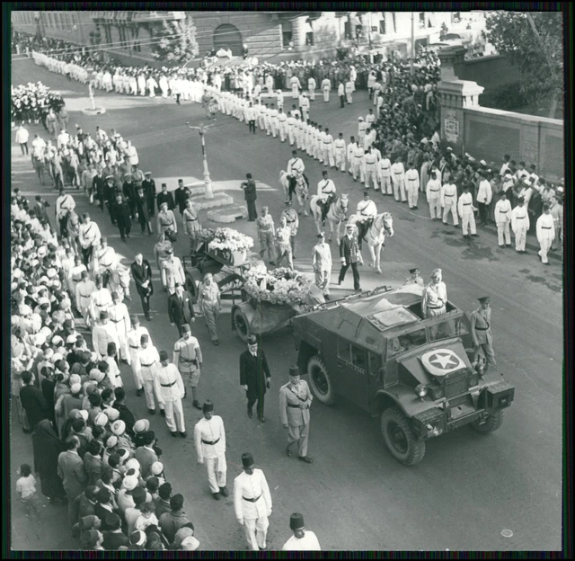 FOTO 14X14CM Lord Moyne Begräbnis 1944 Kairo Ägypten Britisch Trauerzug ...