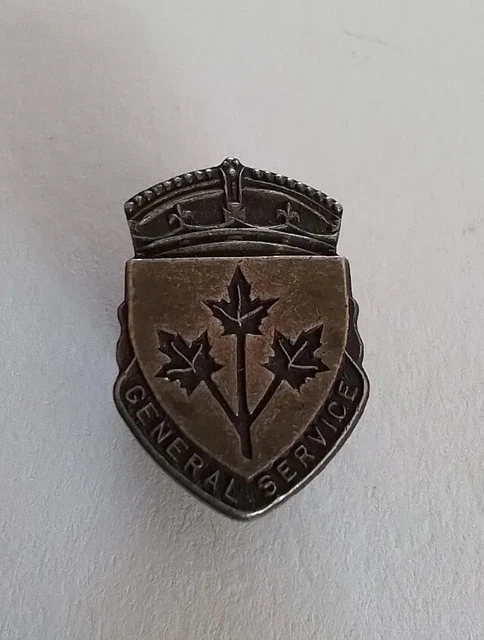 GENUINE RARE WW2 Sterling Silver Canadian General Service Badge Canada ...
