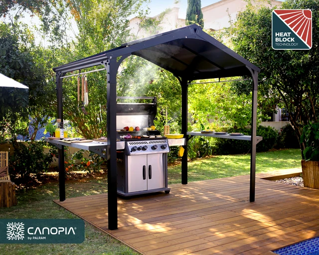 BBQ PAVILLON AUSTIN 180x240x249 cm Grillunterstand Grillpavillon ...