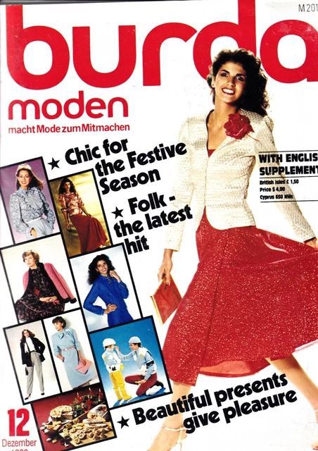 BURDA SEWING PATTERN Magazine December 1980 English Supplement Folklore ...