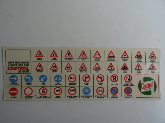 CASTROL MOTOR OIL Miniature Road Signs Transfers £3.24 - PicClick UK