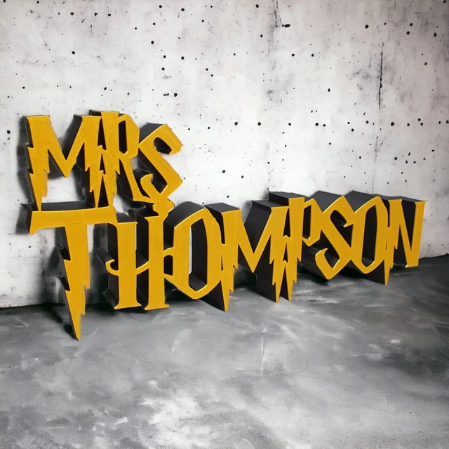 PERSONALISED 3D PRINTED Name Harry Potter Name Plate Desk Stand Name ...