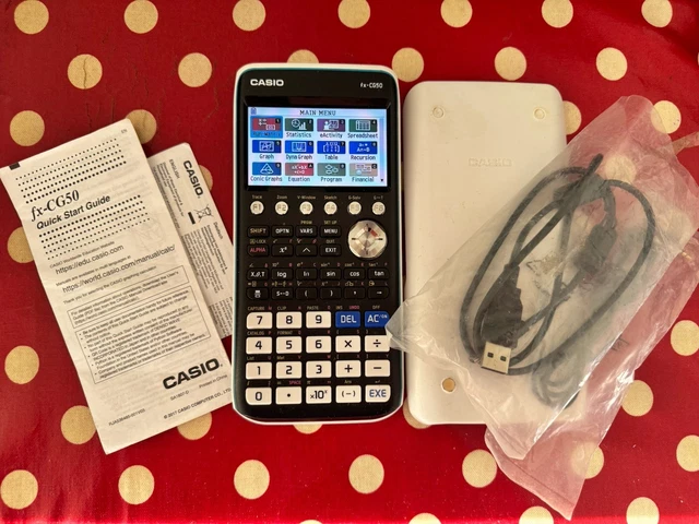 CASIO FX-CG50 WITH Rechargeable Batteries And Cables £79.18 - PicClick UK