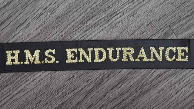 ROYAL NAVY CAP Tally Ribbon - H.M.S. Endurance - Ice Patrol Vessel £24. ...