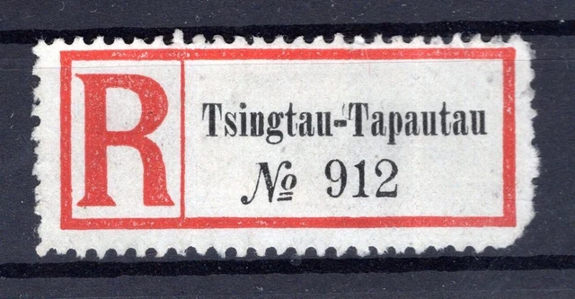 KIAUTSCHOU EINSCHREIBE R-ZETTEL Tsingtau Tapautau (AA3805 $26.79 ...