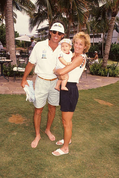 ATHLETES CHRIS EVERT Andy Mill son Alexander Mill at Mauna La- 1992 Old ...