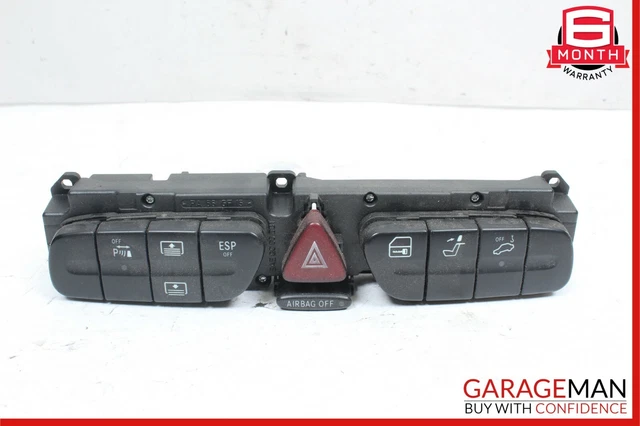 03-06 MERCEDES W209 CLK350 CLK55 AMG Dashboard Hazard Control Switch ...