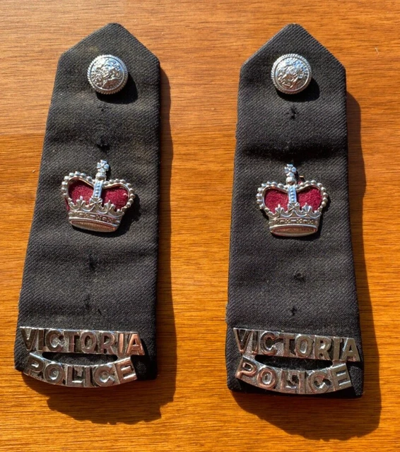 VINTAGE POLICE Epaulettes Victoria Metal Buttons $75.00 - PicClick AU