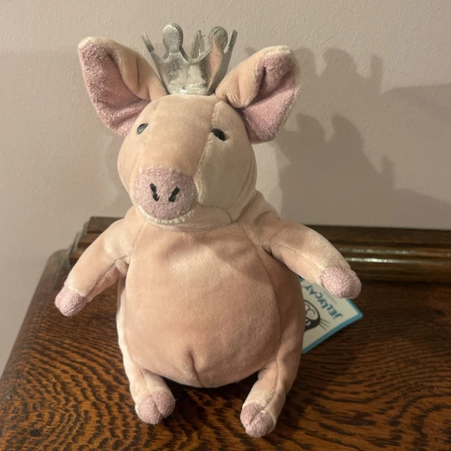 JELLYCAT LITTLE PETRONELLA Pig Princess 15cm Velour Soft toy/crown ...