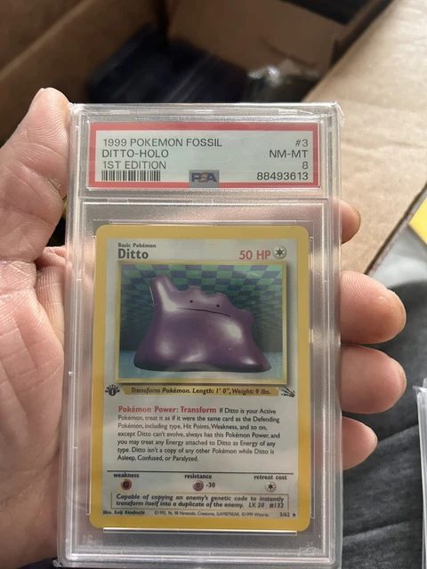 1ST EDITION POKÉMON TCG Ditto 3/62 Fossil Holo Rare PSA 8 EUR 260,73 ...