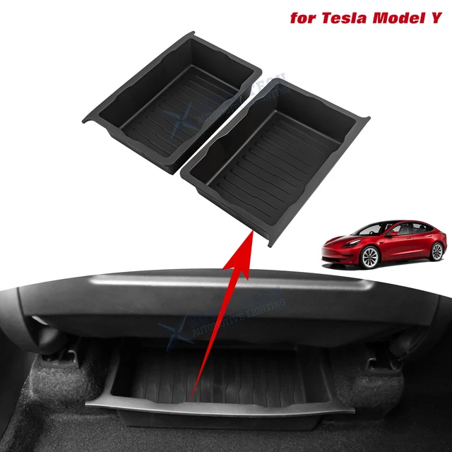 FOR TESLA MODEL Y X Underseat Storage Tray Driver Passenger Organizer ...