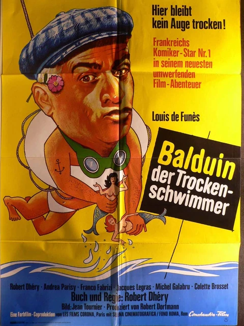 BALDUIN, DER TROCKENSCHWIMMER - Louis De Funes - Filmposter A1 84x60cm ... BALDUIN, DER TROCKENSCHWIMMER - Louis De Funes - Filmposter A1 84x60cm ...