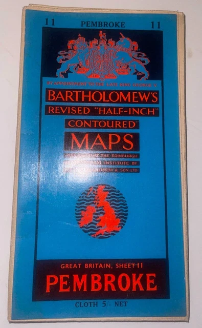 ANTIQUE BARTHOLOMEW'S REVISED Half-Inch Contoured Map - Sheet 11 ...