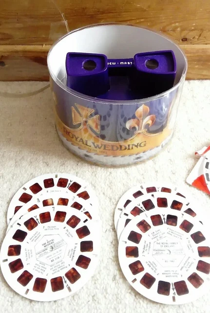 RARE VIEWMASTER ROYAL WEDDING Charles & Diana 1981 PURPLE VIEWER ...