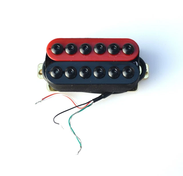 HUMBUCKER-INVADER-PICKUP-SCHWARZ-ROT-BRIDGE-SPLITTBAR-52MM-SPACING EUR ...
