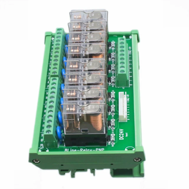 8-WAYS DC-12V 16A PNP 1-NO/1-NC Relay Driver Dashboard Module Servo C45 ...