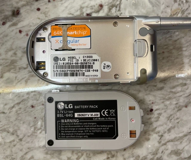 LG C1300 - Telephono flip cellulare raro grigio e argento (AT&T ...