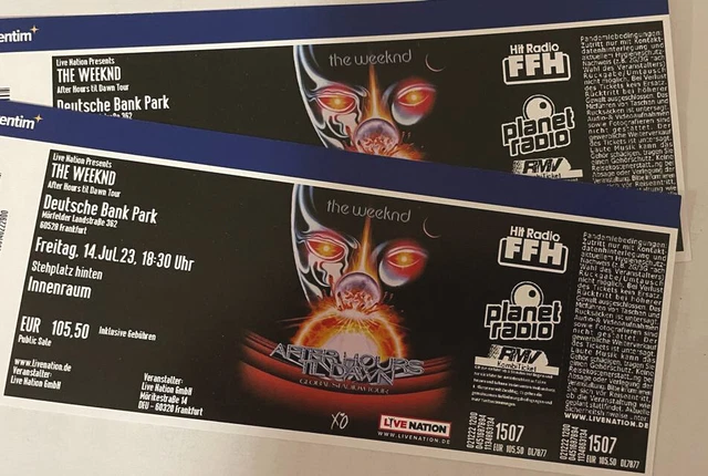 2 THE WEEKND Tickets (14. Juli 2023) in Frankfurt im Innenraum (hinten ...