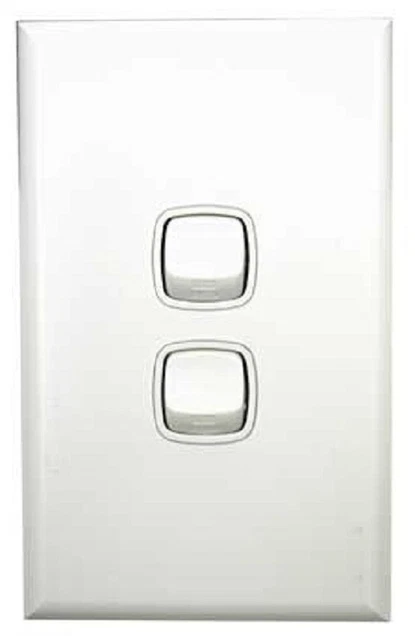 HPM EXCEL 2-GANG ROCKER SWITCH 10A 240V 1-Pole 2-Way Vertical, Flush ...