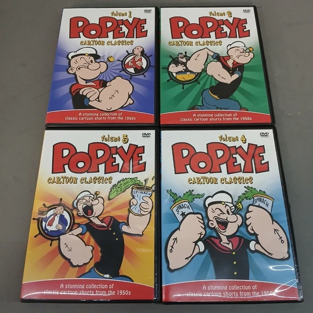 POPEYE CARTOON CLASSICS Four DVD Set Volumes 1 2 3 & 4 -CP £5.99 ...