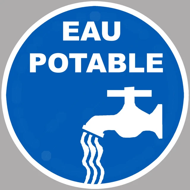 PICTOGRAMME EAU POTABLE - 5cm - Sticker/autocollant EUR 4,97 - PicClick FR