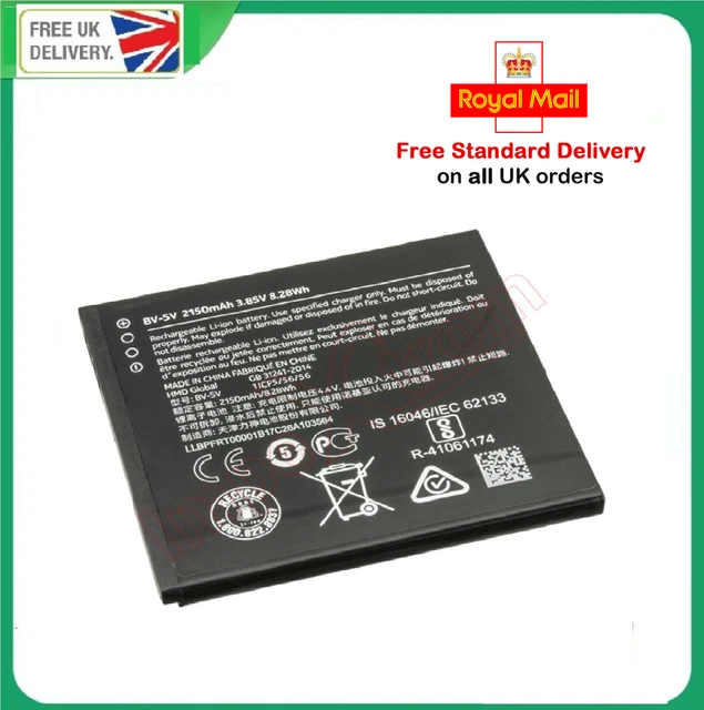 GENUINE NOKIA 1 BV-5V 2150mAh 3.85v Zero Cycle Internal Battery ...