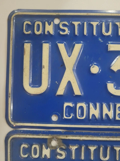 1981 CONNECTICUT LICENSE Plate Pair 🔥Free 📬🔥 Ux 3939 ~ Vtg Matching Tag ...